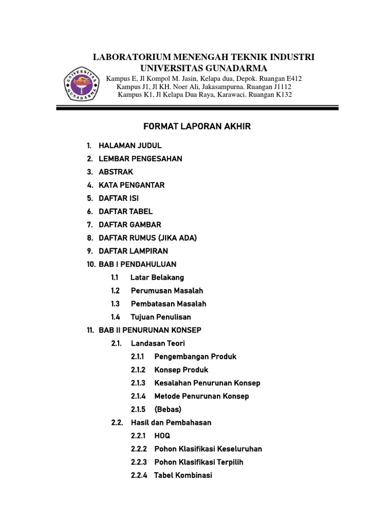 Format Laporan Akhir Pti 2 | PDF