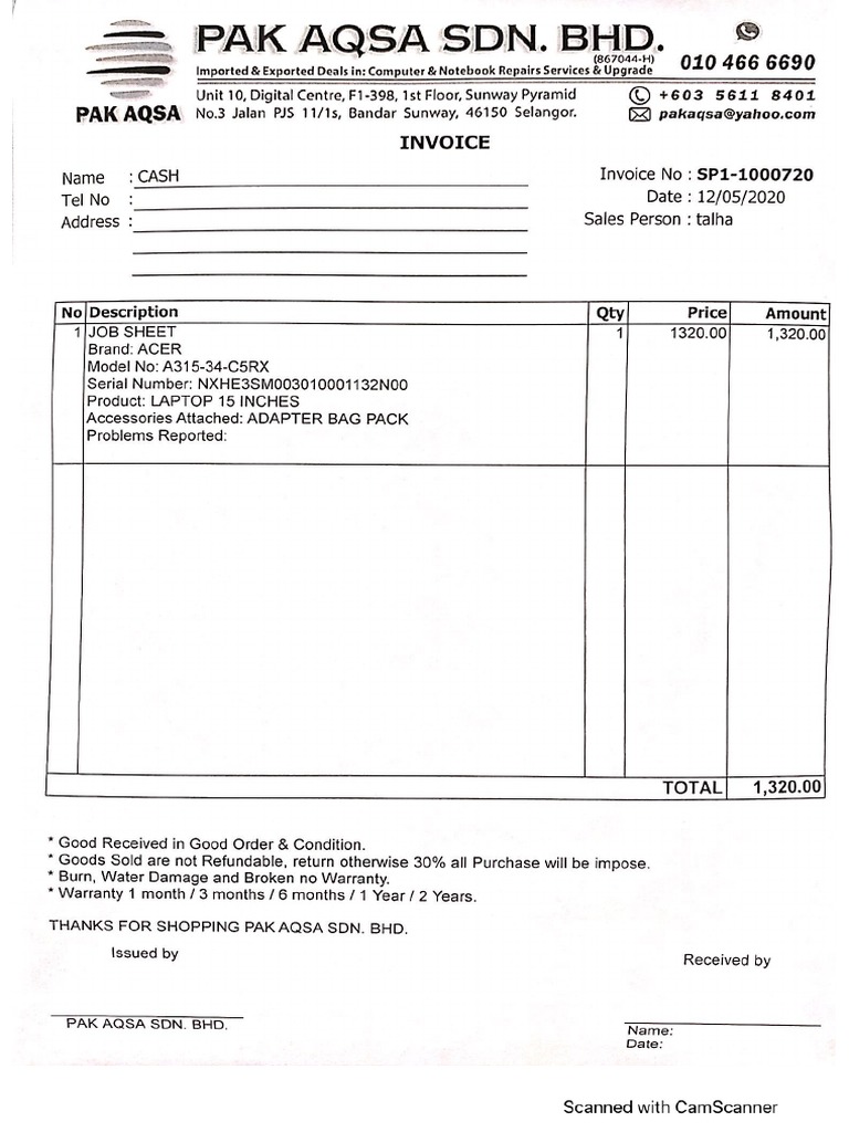 Sample Invoice Format | PDF
