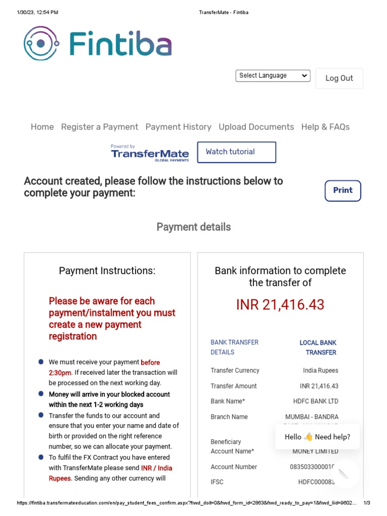 TransferMate - Fintiba | PDF