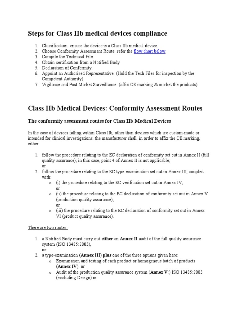 Steps For Class IIb Medical Devices Compliance | PDF