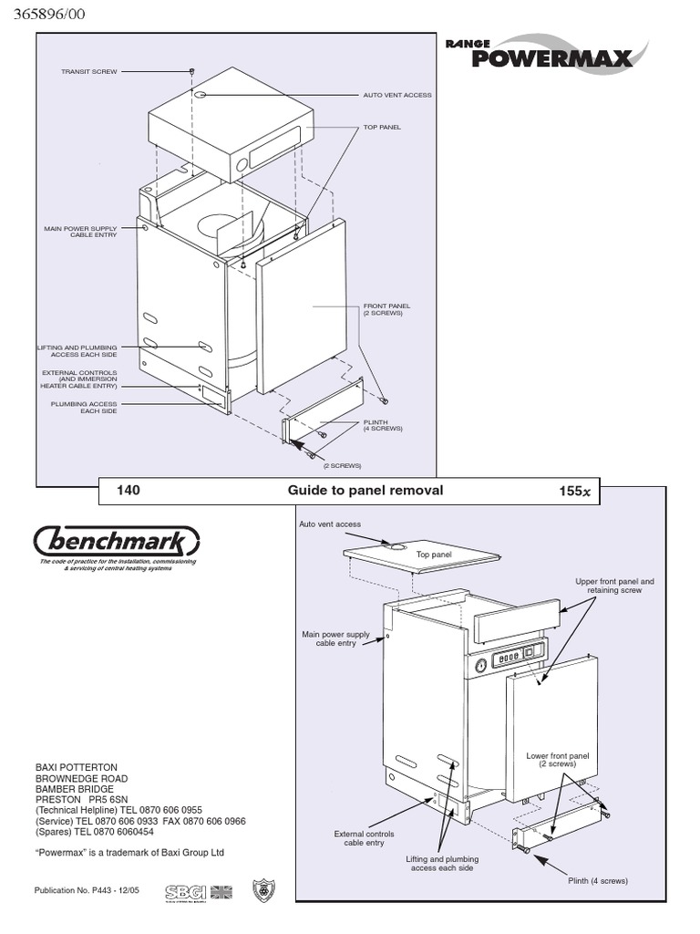 Baxi Range Powermax 140 155x All Current | PDF | Water Heating | Thermostat