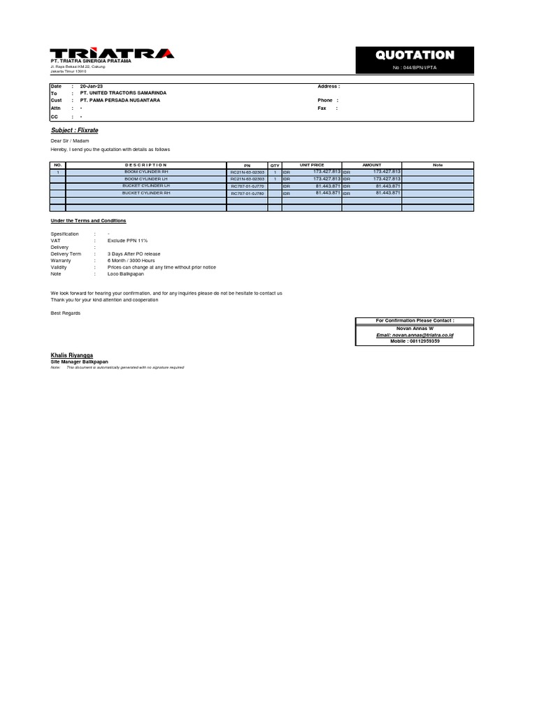 Quot BOOM & BUCKET PC1250 | PDF
