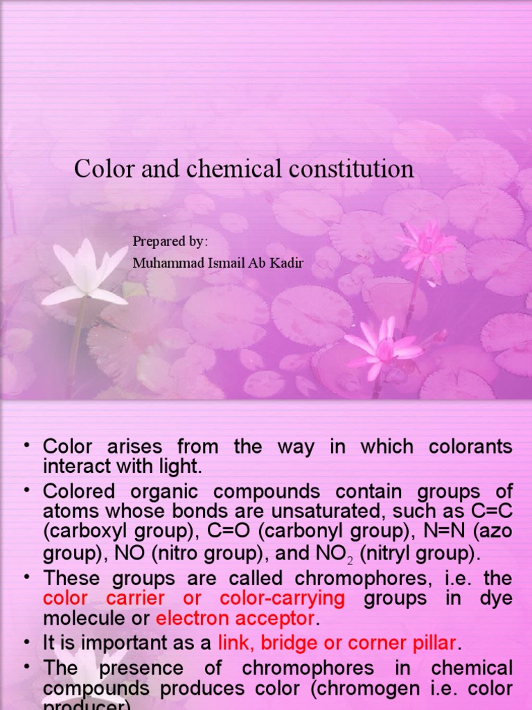Chemistry of Dyes and Color Constitution | PDF | Dye | Ion