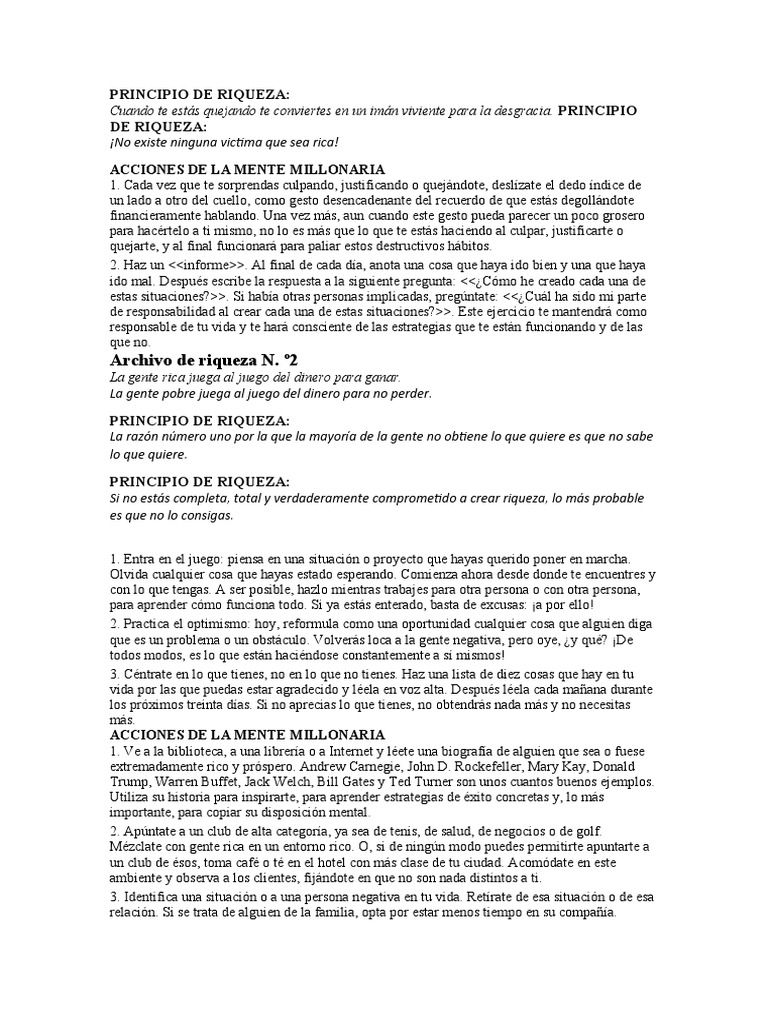 Principio de Riqueza | PDF