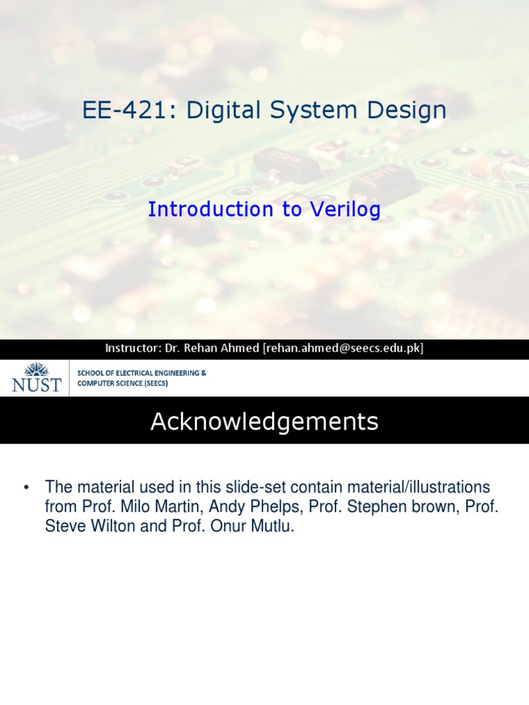 L02 Introduction To Verilog Pdf Hardware Description Language Logic Synthesis
