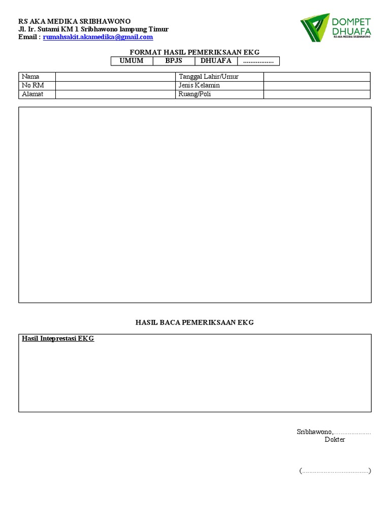 Format Hasil Pemeriksaan EKG | PDF
