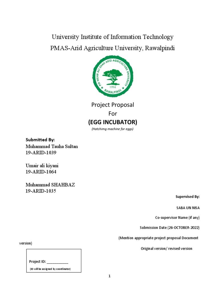 Egg Incubator Project Proposal | PDF | Technology & Engineering
