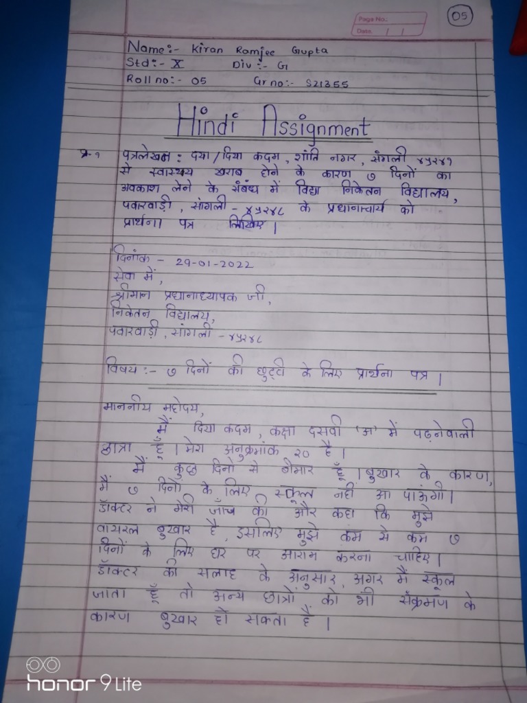 Hindi Assignment-1 | PDF