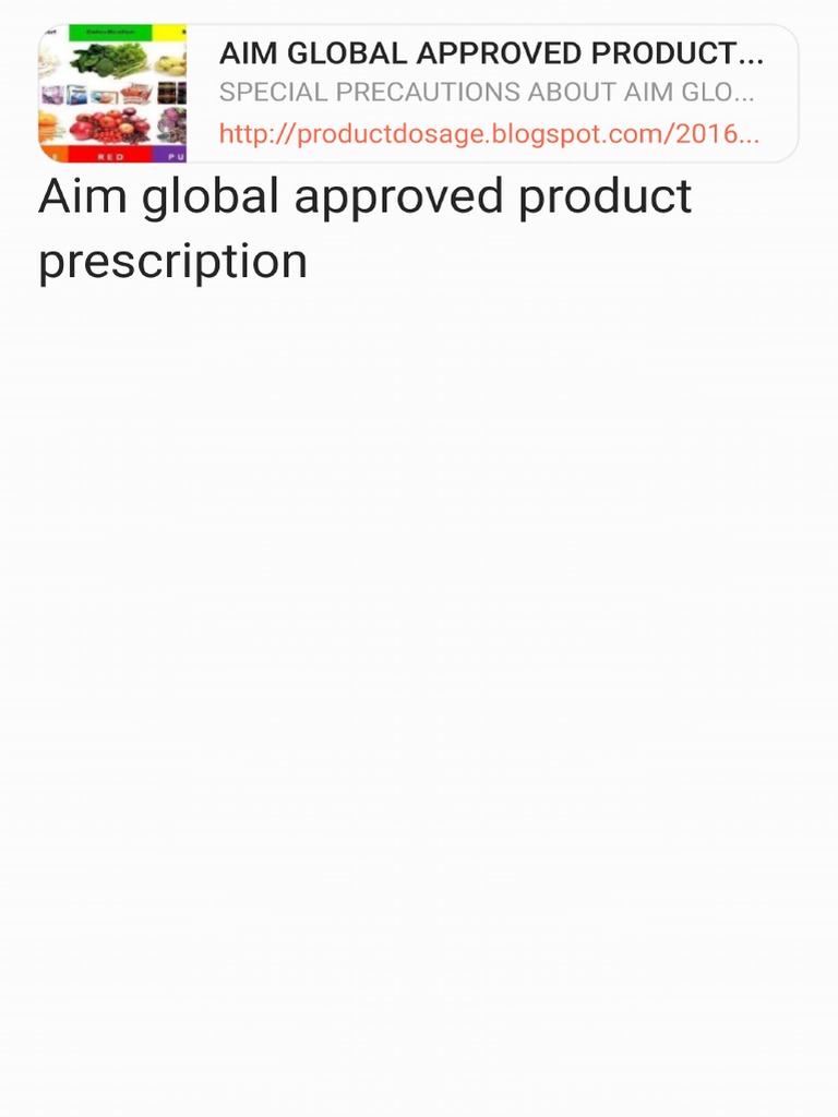 Aim Global Approved Product Prescription - 230101 - 154645 | PDF