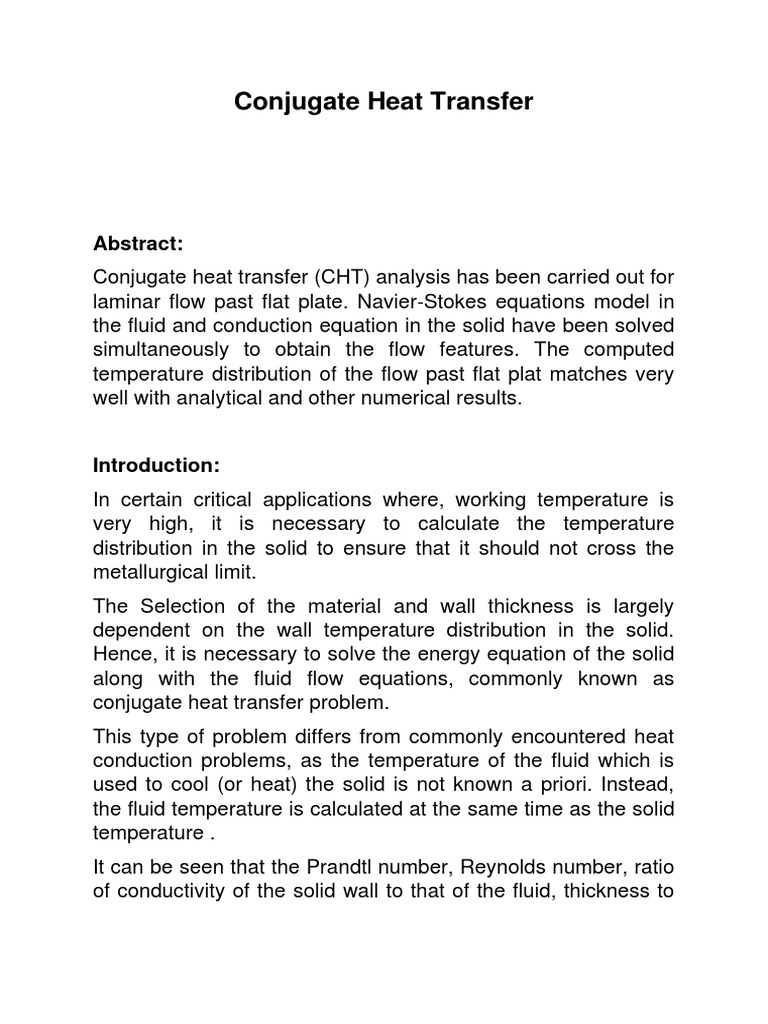 Conjugate Heat Transfer | PDF | Fluid Dynamics | Thermal Conduction