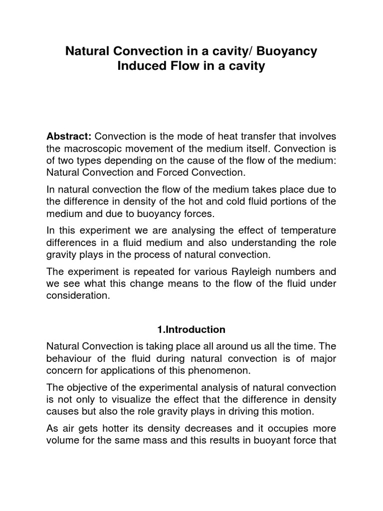Natural Convection in A Cavity | PDF | Convection | Fluid Dynamics