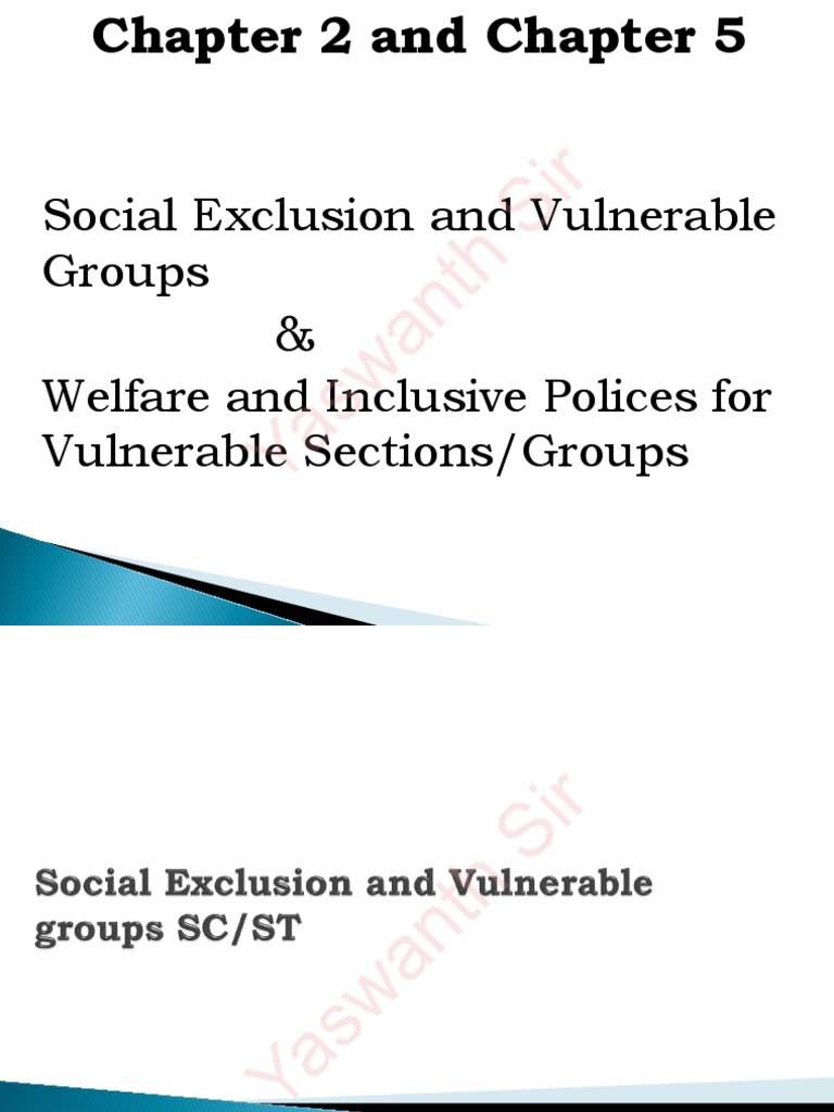 Social Exclusion and Vulnerable Groups Welfare and Inclusive Polices ...