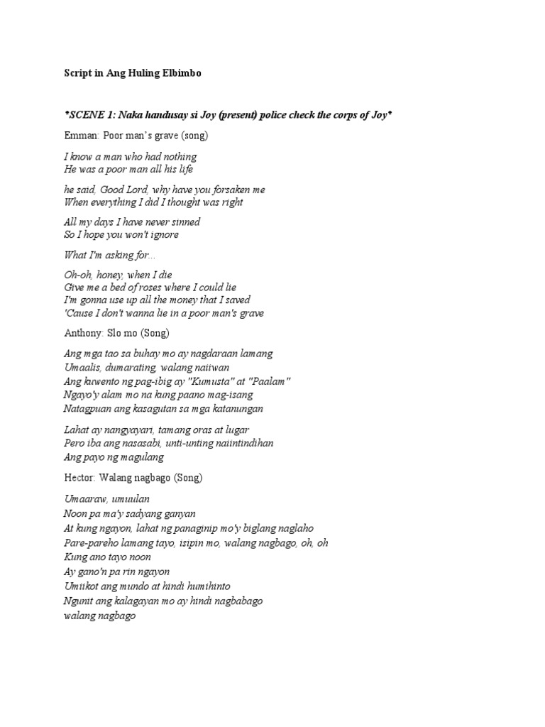 Script in Ang Huling Elbimbo | PDF