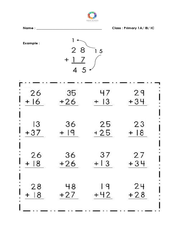Maths - Addition Regrouping Worksheets | PDF