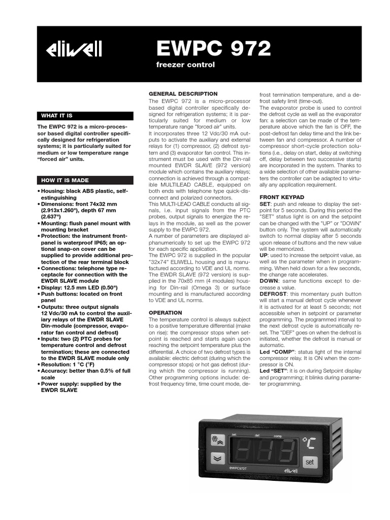 Ewpc972 Manual en | PDF | Refrigerator | Relay
