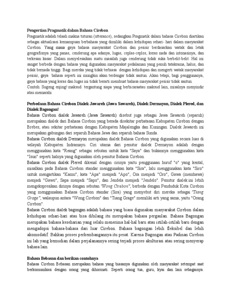 Soal Bahasa Cirebon | PDF