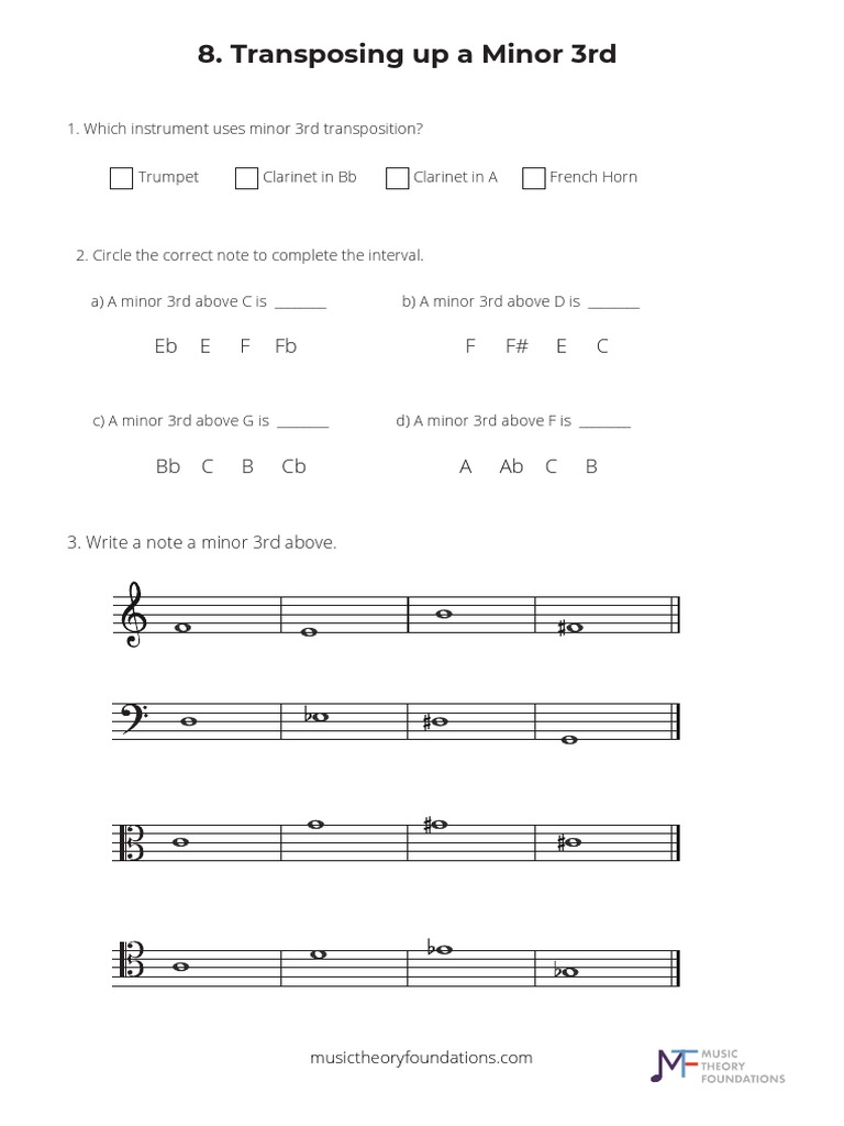 Transposition Up A Minor 3rd | PDF