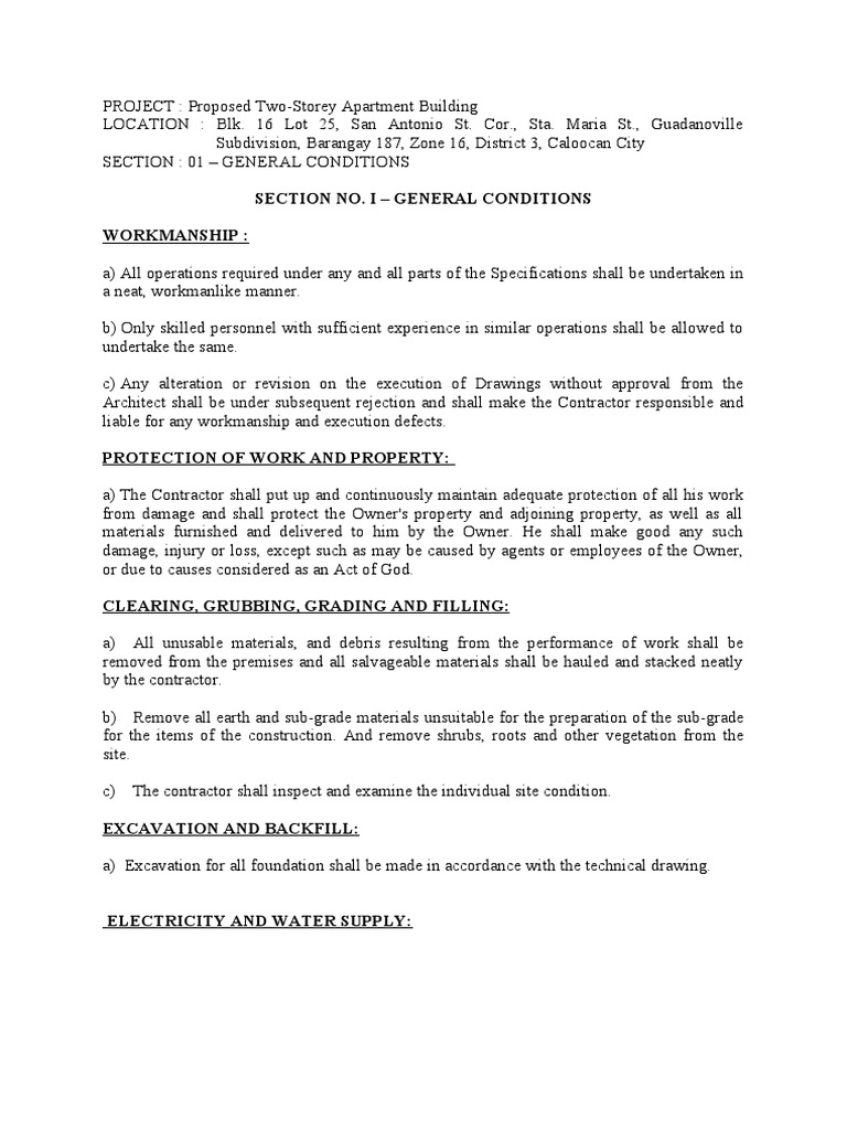 PROPOSED 2 STOREY APARTMENT Specifications | PDF