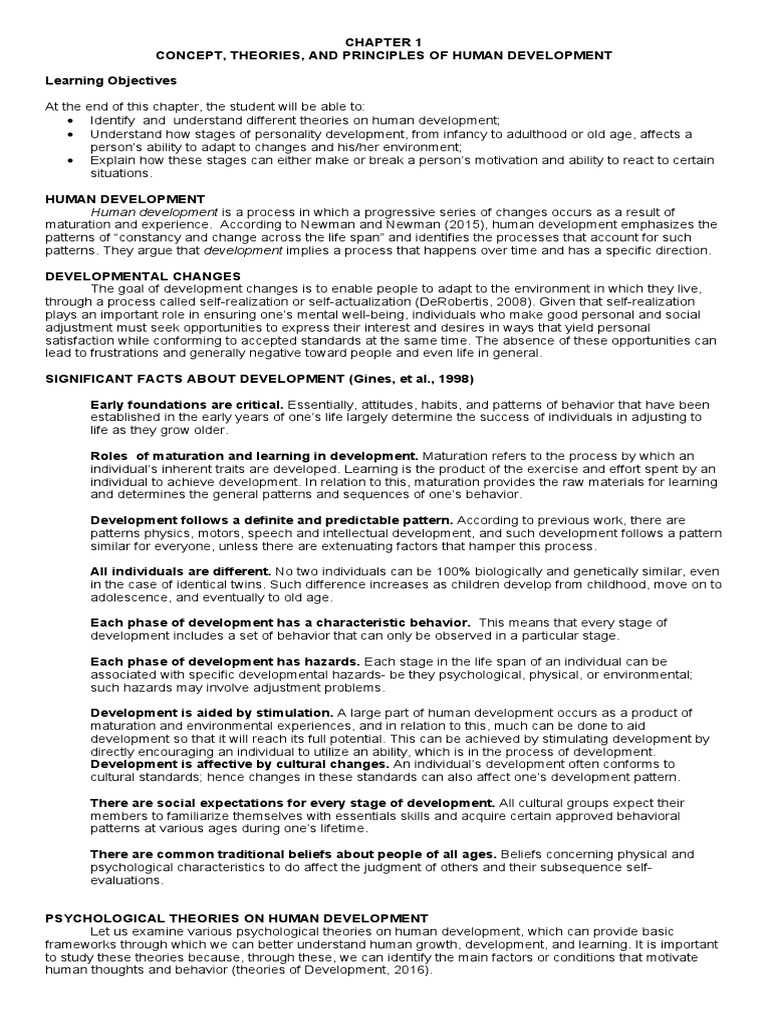 Exploring Theories of Human Development: A Summary of Key Concepts from ...