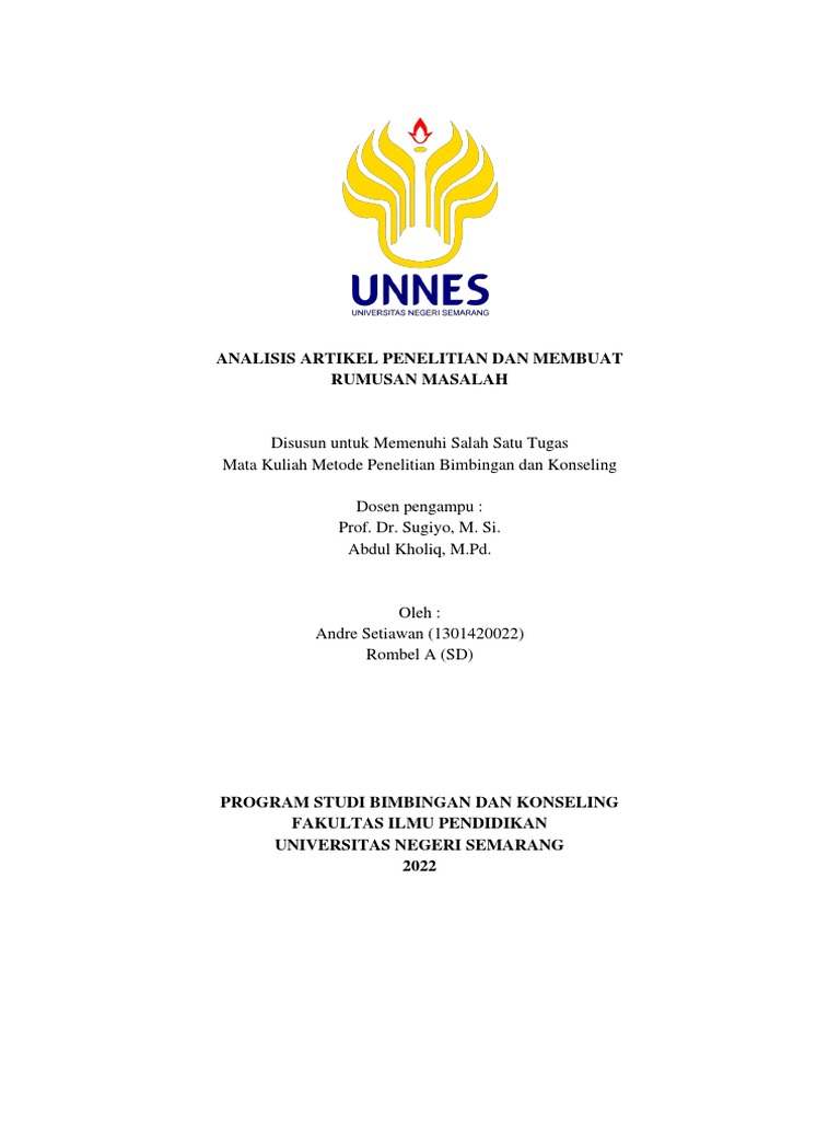 Andre Setiawan - 1301420022 - Tugas Metode Penelitian BK - 2 | PDF