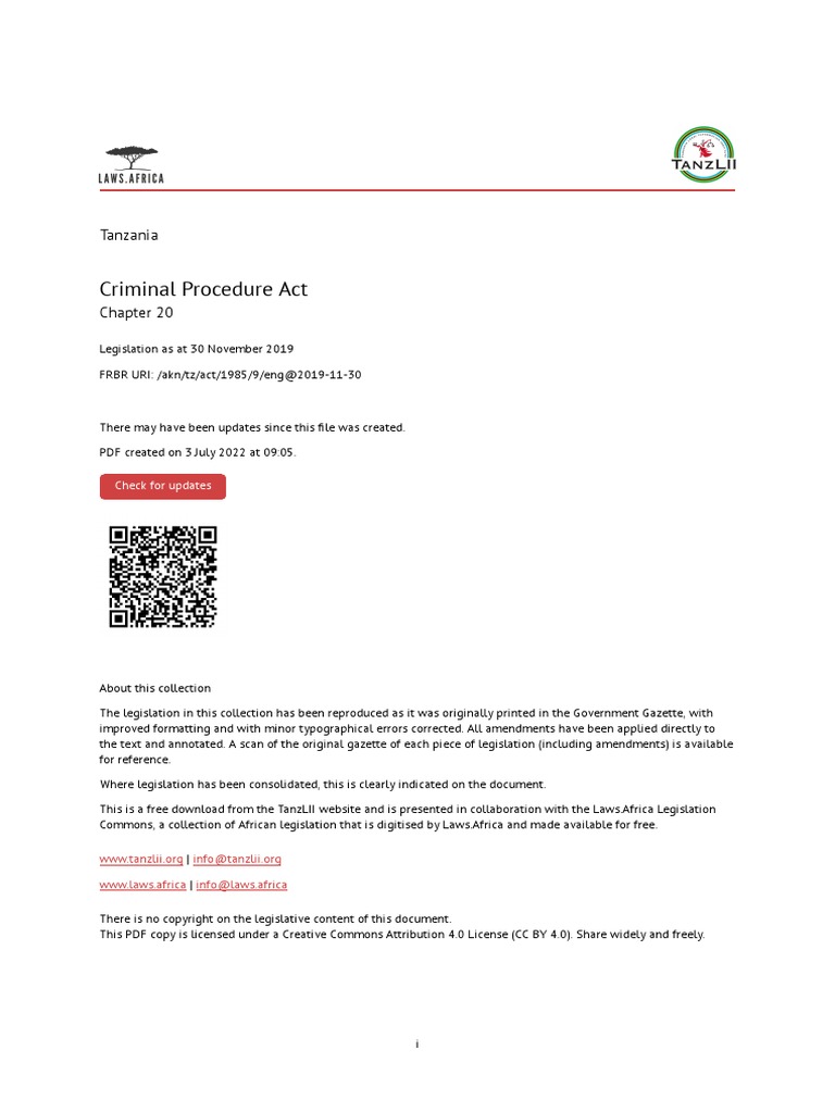 Criminal Procedure Act | PDF