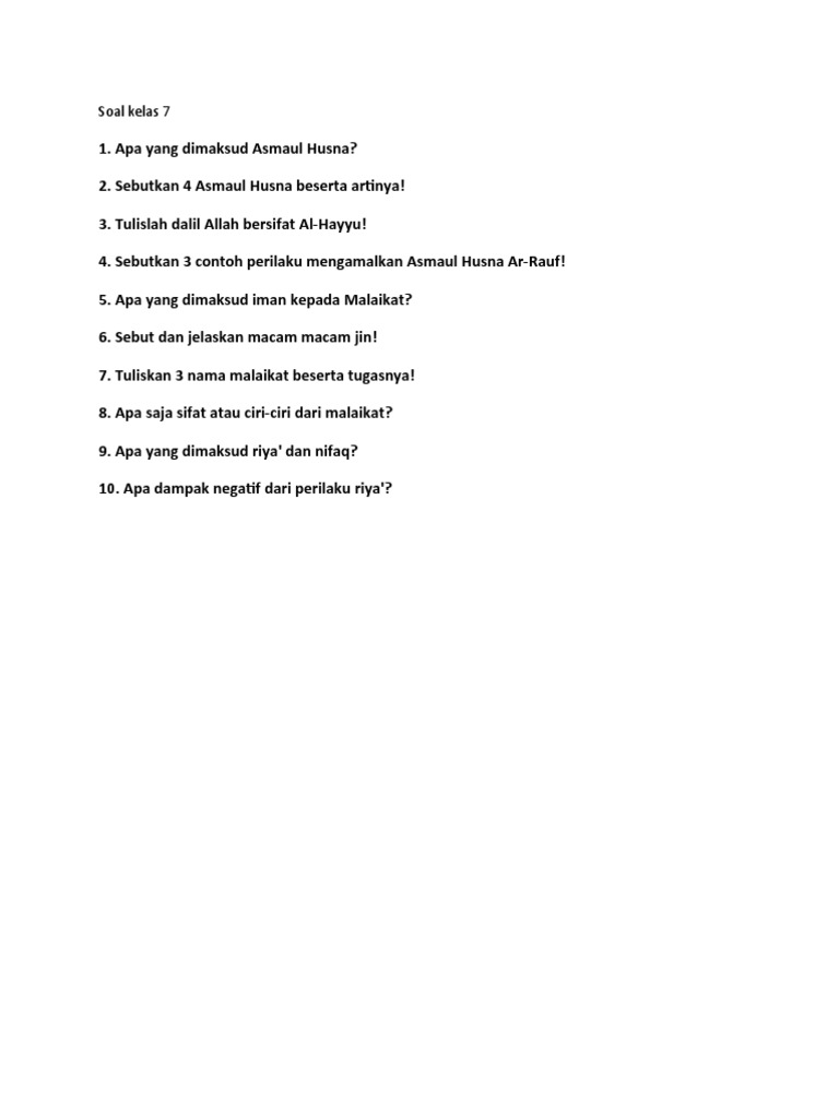 Soal Pengayaan Kelas 7 | PDF