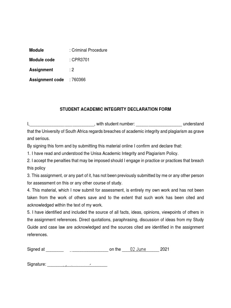 CPR3701 Assignment 2 2021 | PDF | Criminal Procedure In South Africa | Bail CPR3701 Assignment 2 2021 | PDF | Criminal Procedure In South Africa | Bail