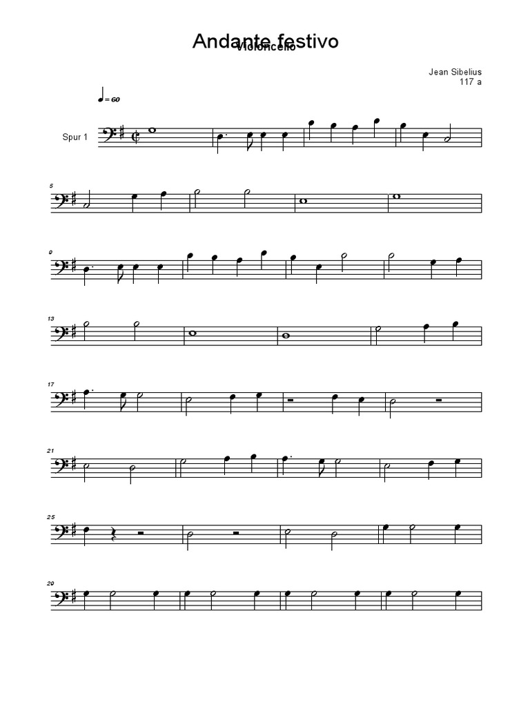 Andante Festivo Von Sibelius | PDF | Orchestras | Compositions