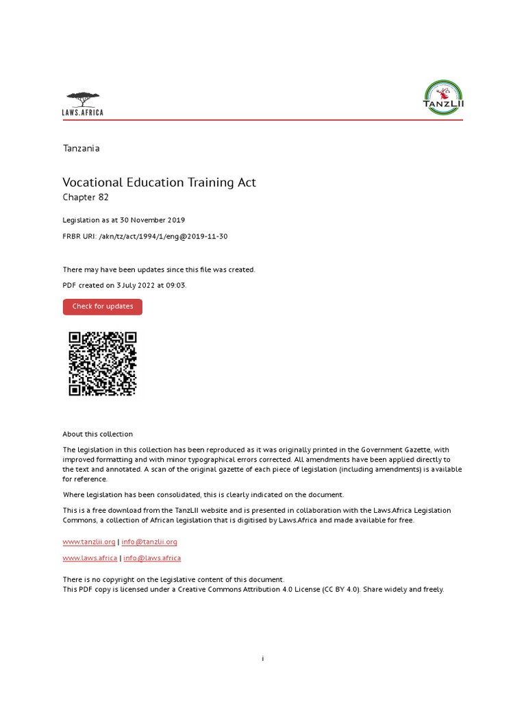 Vocational Education Training Act | PDF | Vocational Education | Apprenticeship