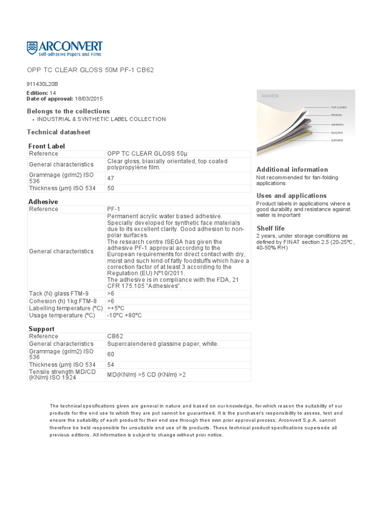 233 TC CLEAR GLOSS 50– PF-1 CB62 Technical Datasheet | PDF