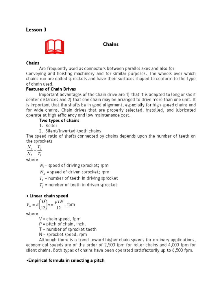 Lesson 3 Chains | PDF | Mechanics | Machines