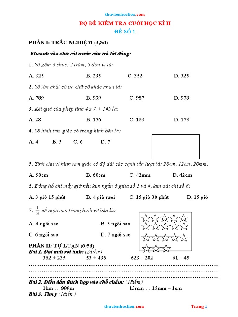 Bo Thi Toan 2 CD HK2 | PDF