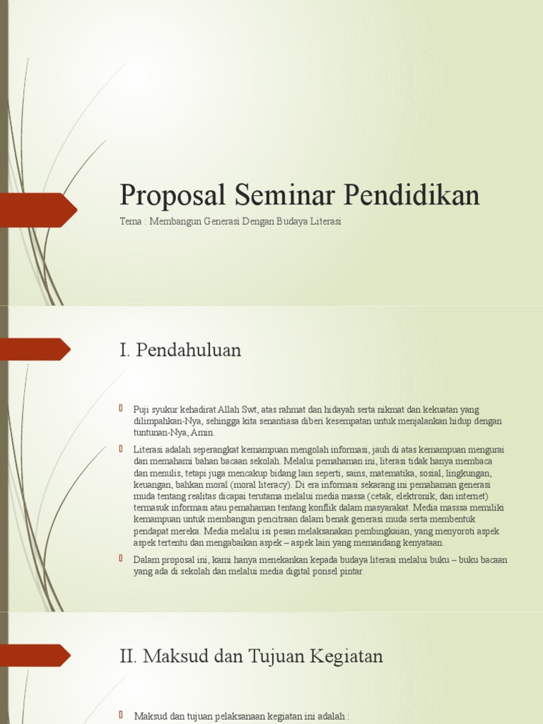 Contoh Proposal Seminar Pendidikan | PDF