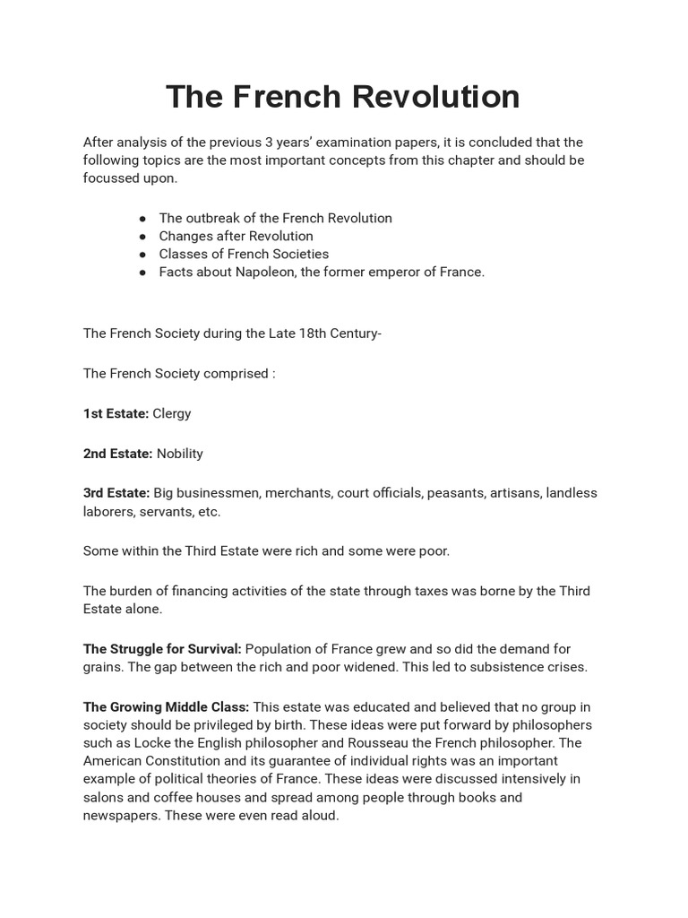 The Impact of the French Revolution: An Analysis of Key Events, Social ...