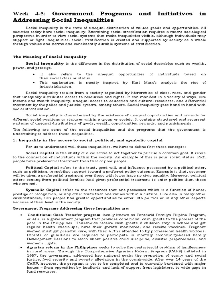 Week 4 5 | PDF | Social Inequality | Discrimination & Race Relations