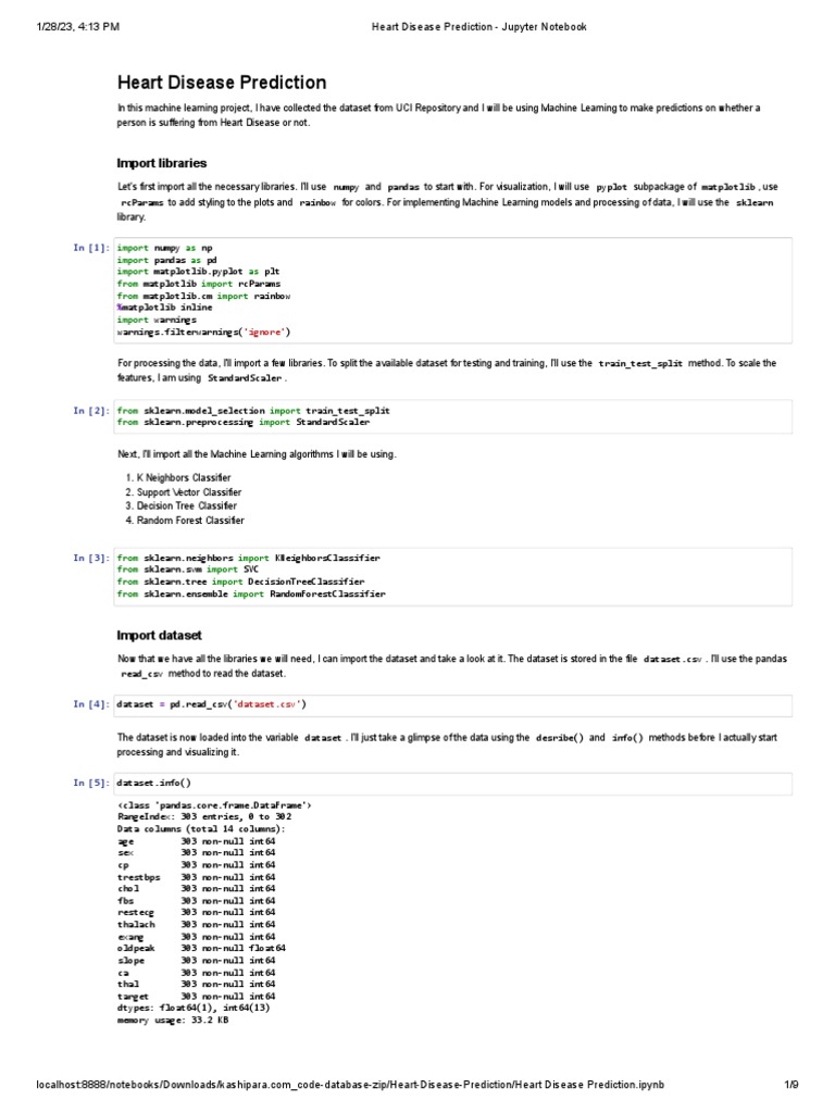Heart Disease Prediction - Jupyter Notebook | PDF | Statistical ...