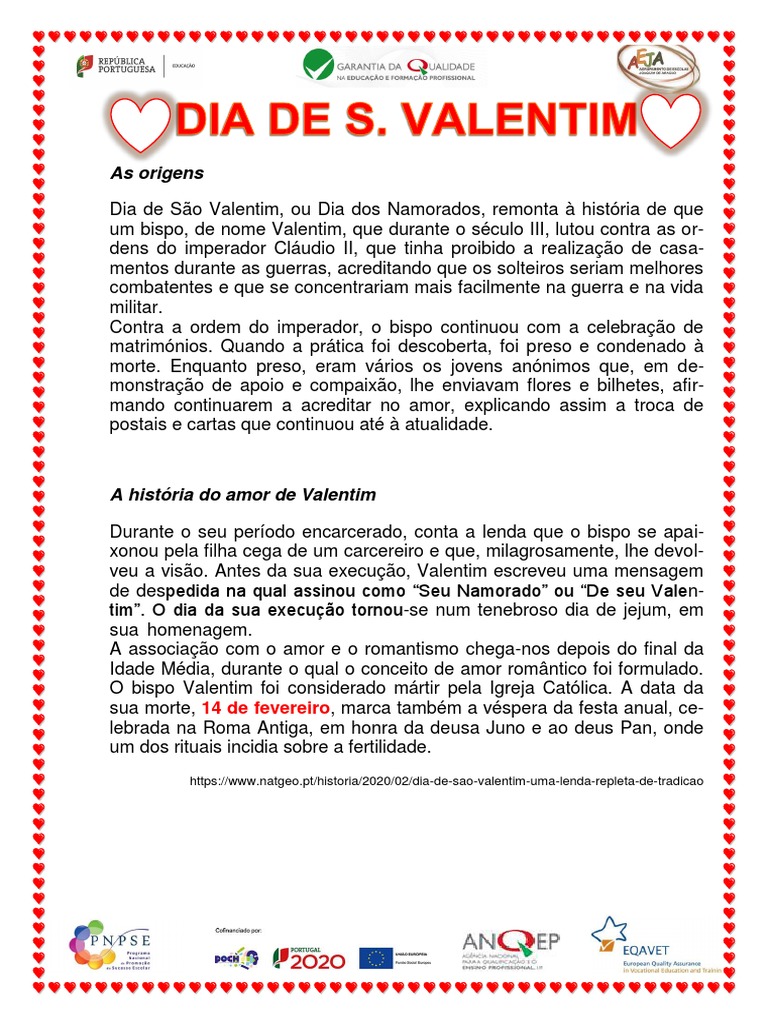 Lenda de S. Valentim | PDF | Religião e Espiritualidade