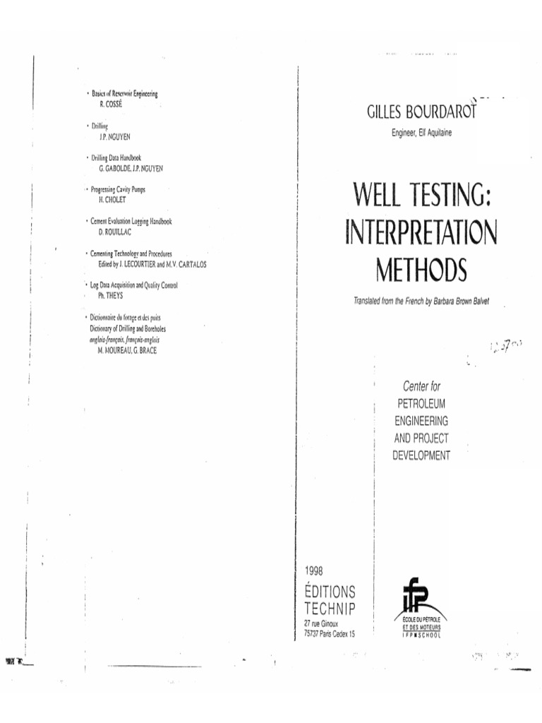 Well Testing Interpretation Methods Bourdarot | PDF