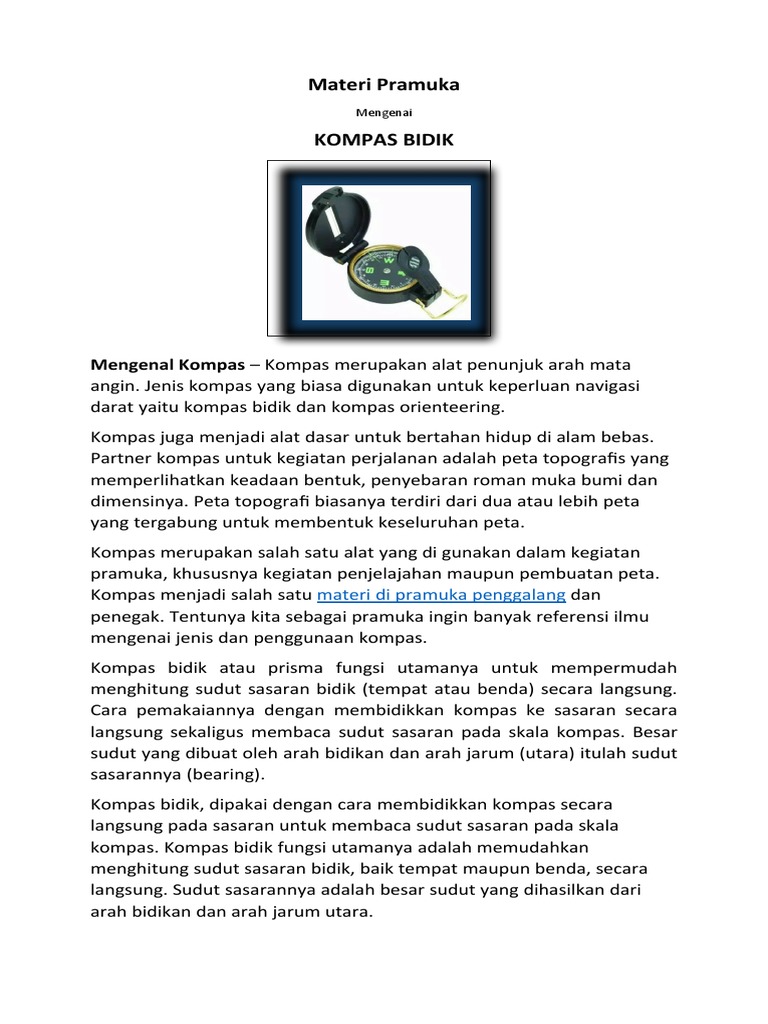 Materi Pramuka KOMPAS | PDF