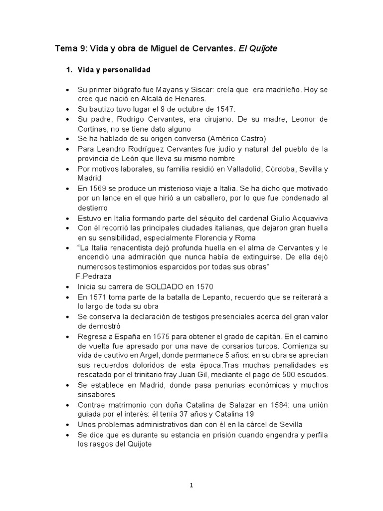 Resumen del Quijote para Niños | PDF | Miguel De Cervantes | Don Quijote