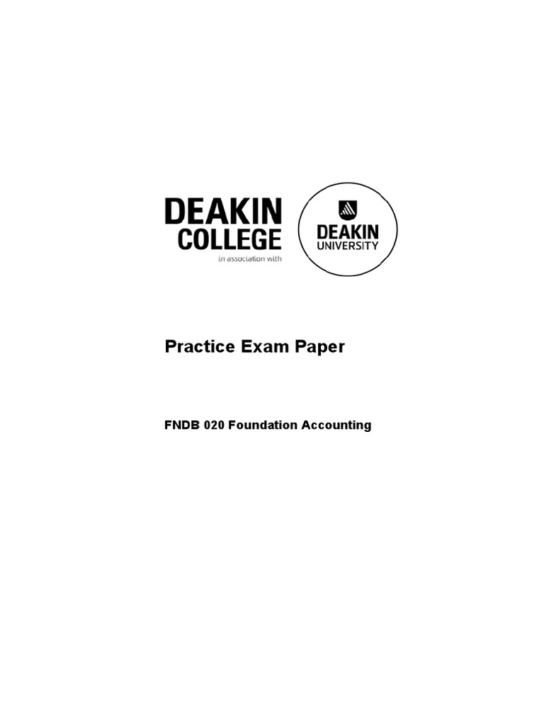FNDB020 Practice Exam Paper 1 Solution | PDF | Debits And Credits | Expense