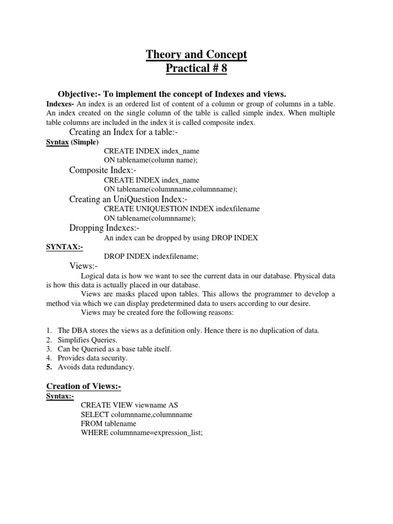 Assignment 8 | PDF | Database Index | Databases