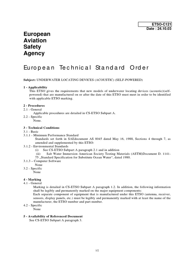 Etso-C121 Cs-Etso 0 | PDF