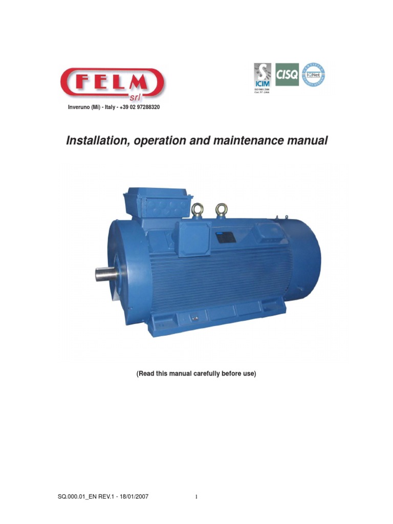 Englishmanual - Felm A (Hu) Sq.000.01 - en Rev1 | PDF | Electric Motor ...