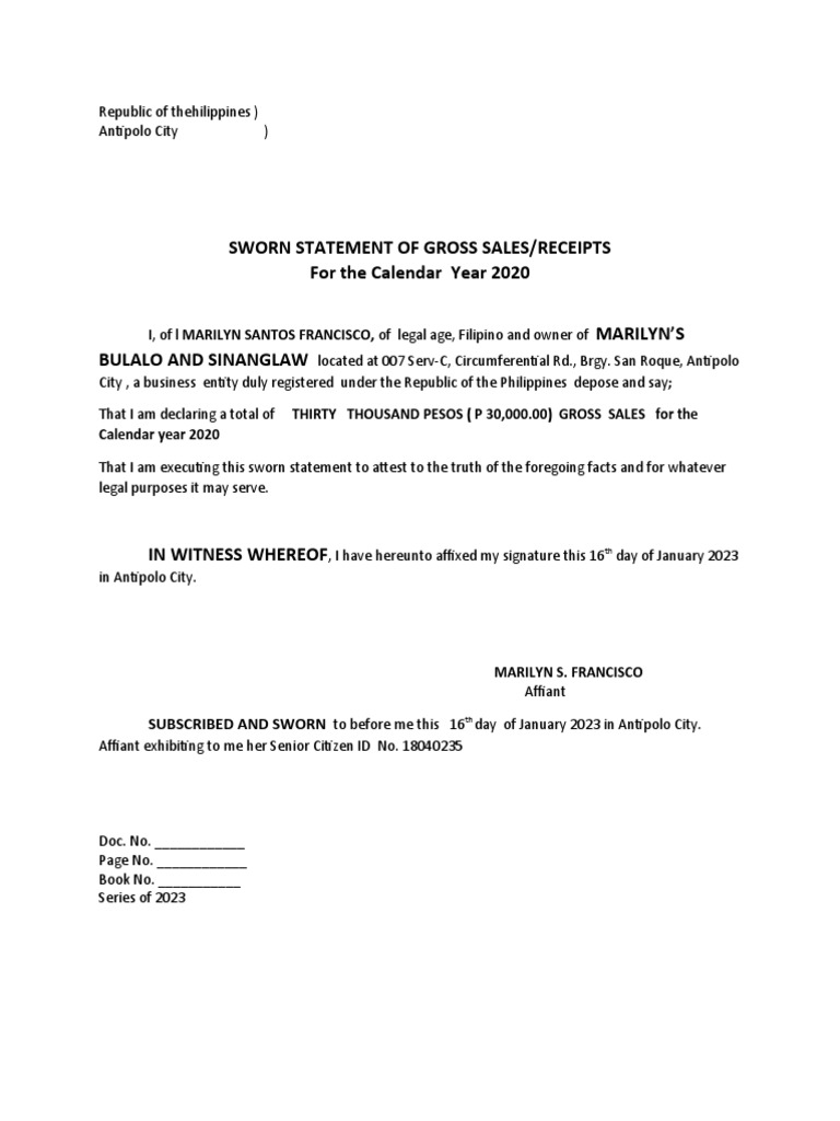 Sworn Declaration | PDF | Law