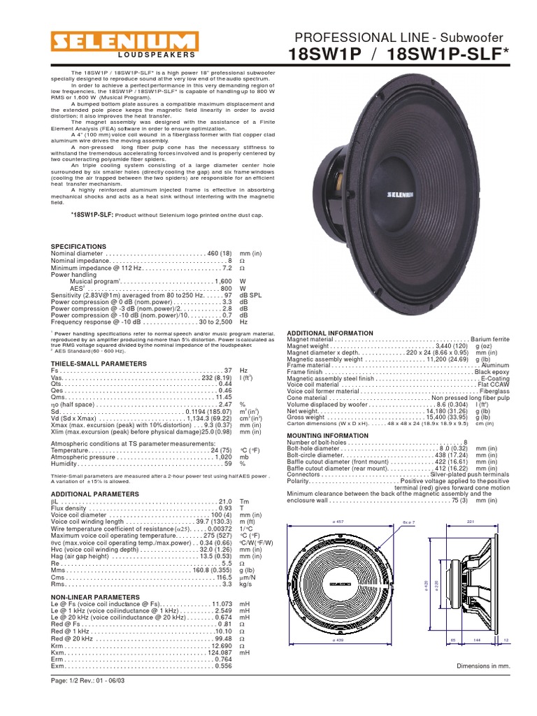 High-Power 18-Inch Professional Subwoofer with Advanced Cooling System ...