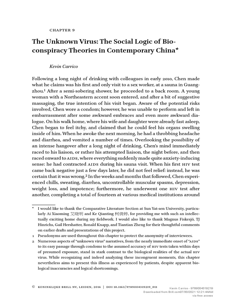 (9789004319202 - Discourses of Disease) The Unknown Virus - The Social ...