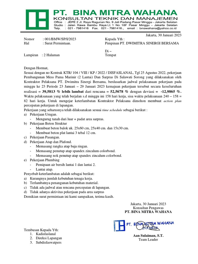 Action Plan Percepatan Proyek Konstruksi | PDF