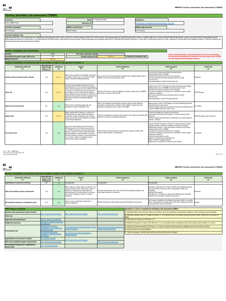 India Anti-Bribery Risk Guide | PDF
