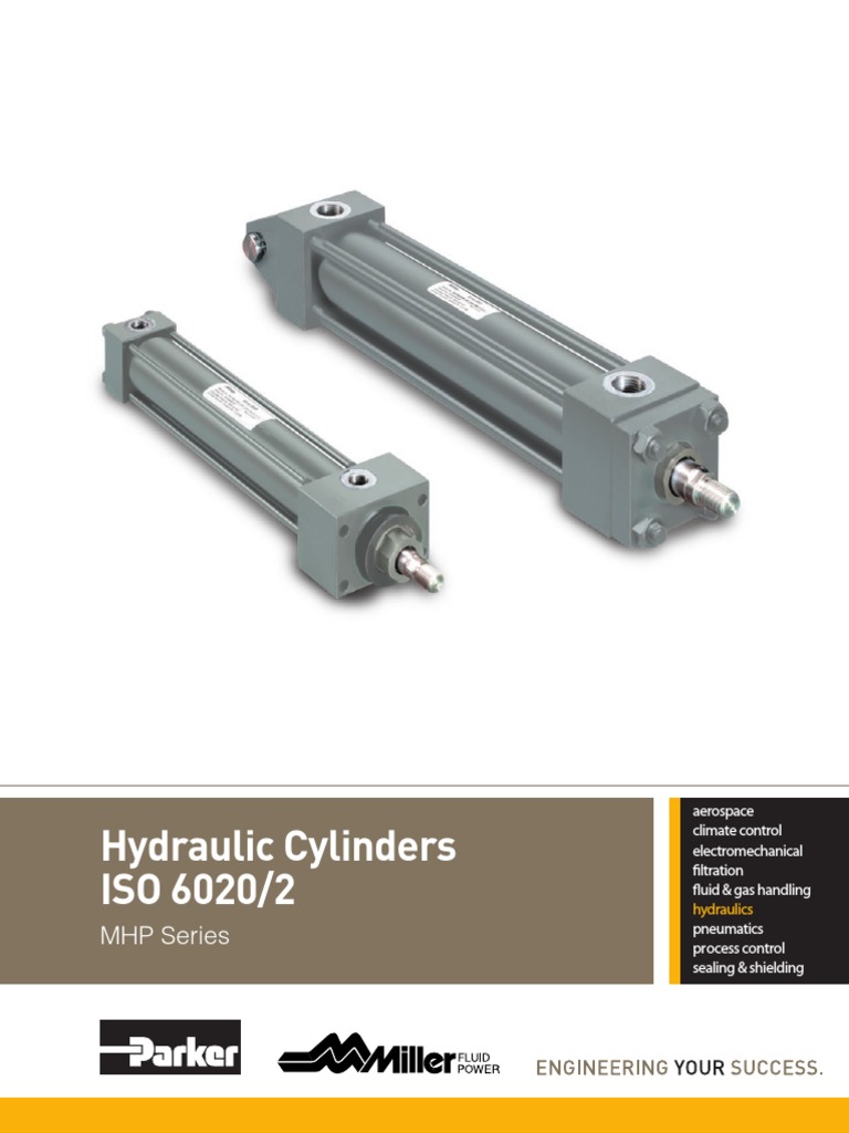 Parker - Hydraulic Cylinders ISO 6020 | PDF | Piston | Mechanical Engineering